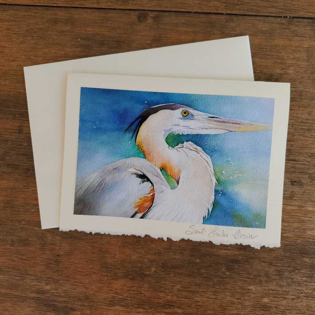 Great Blue Heron Card – Under the Cherry Blossoms